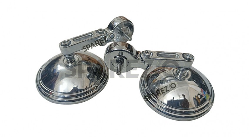 Royal Enfield Super Meteor 650 Bar End Mirrors With Mounts Chrome