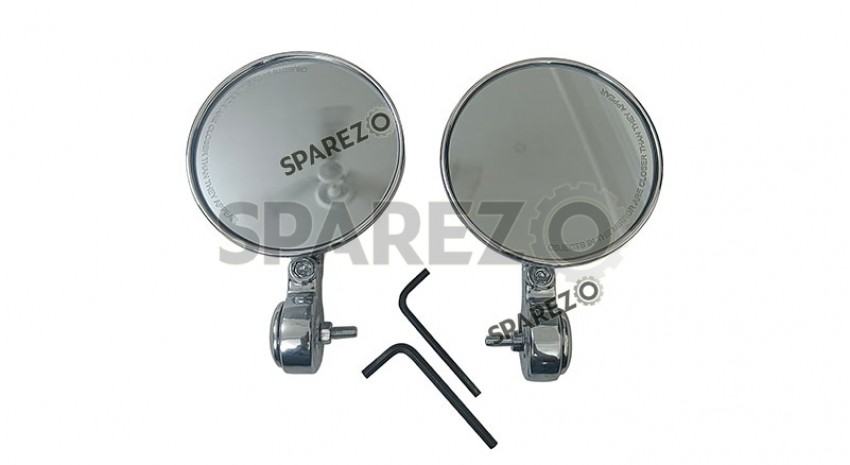 Royal Enfield Super Meteor 650 Bar End Mirrors With Mounts Chrome