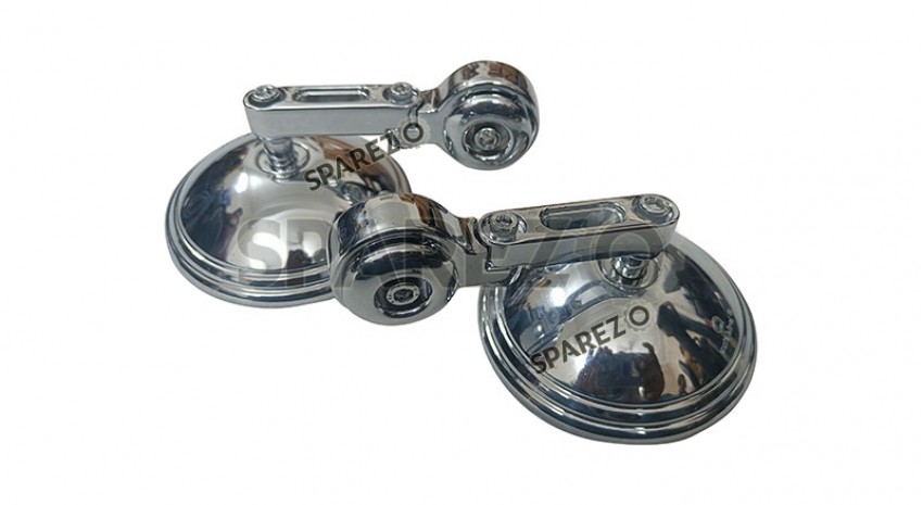 Royal Enfield Super Meteor 650 Bar End Mirrors With Mounts Chrome
