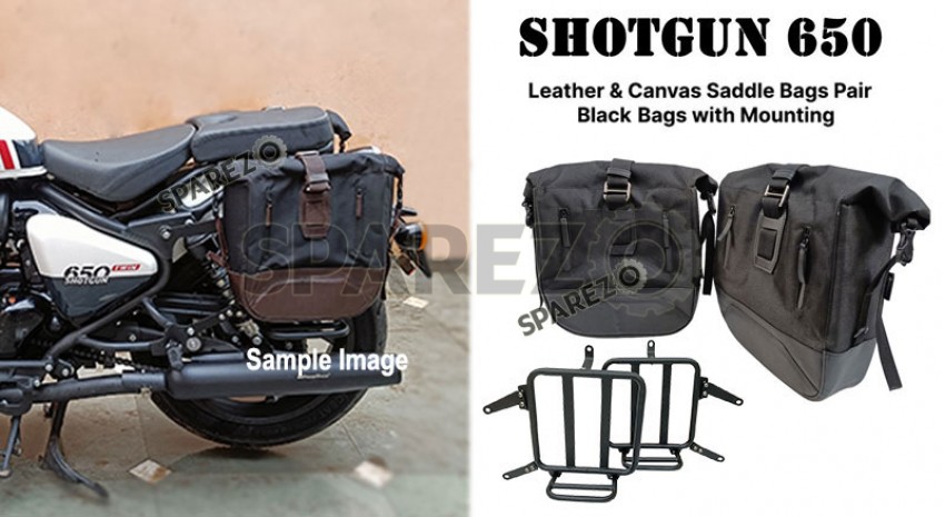 Fit For Royal Enfield Shotgun 650 Black Saddle Pannier Bags With Mounting