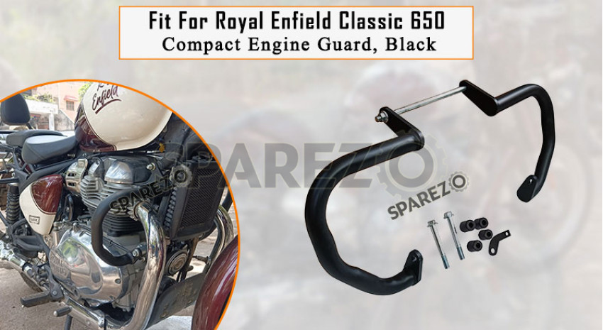 Fit For Royal Enfield Classic 650 Compact Engine Guard Black