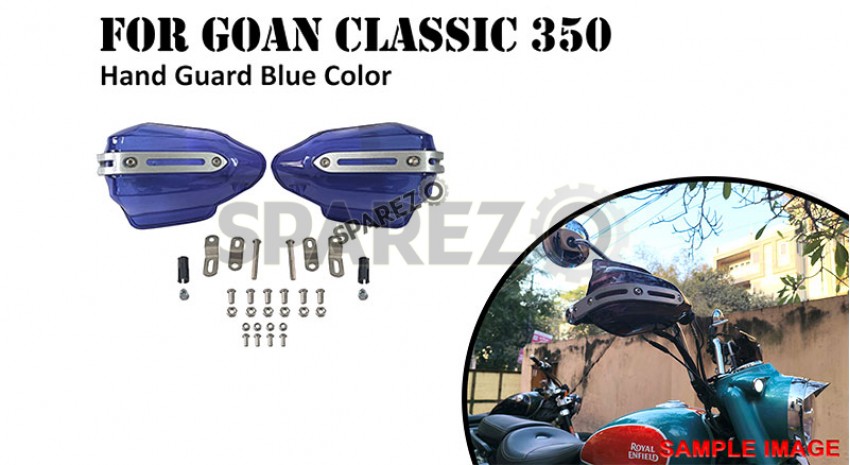 Fit For Royal Enfield Goan Classic 350 Tinted Blue Color Hand Guard Kit