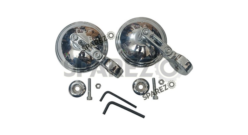 Royal Enfield Meteor And Classic Reborn 350 Bar End Mirrors With Mounts ...